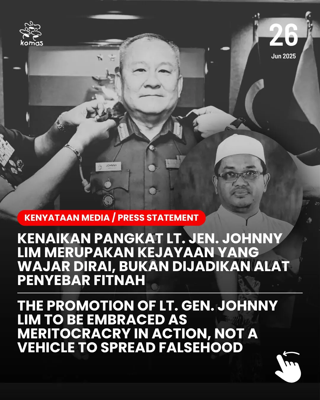 Kenaikan Pangkat Lt. Jen. Johnny Lim Merupakan Kejayaan Yang Wajar Dirai, Bukan Dijadikan Alat ...